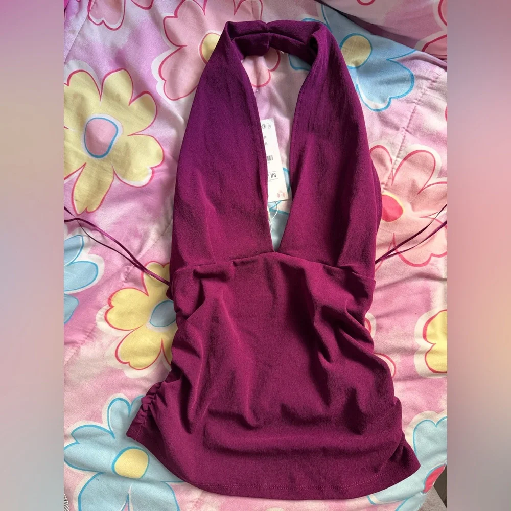 Zara | Tops | Zara Deep Purple Crop Top | Poshmark